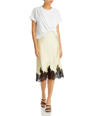 3.1 Phillip Lim 3.1 Phillip Lim Draped Combo T-Shirt Dress White-butter Multi