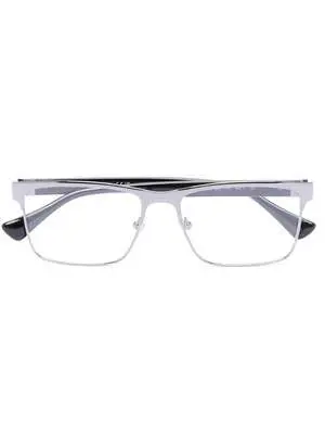 Versace Signature Medusa-plaque Square-frame Glasses - Silver