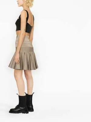 Balmain Pleated Knit Miniskirt