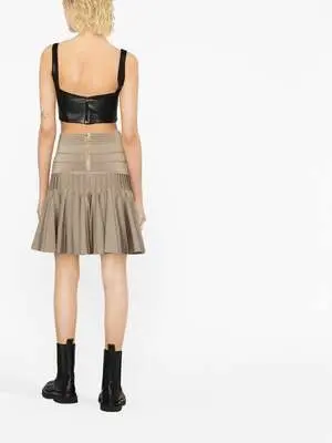 Balmain Pleated Knit Miniskirt