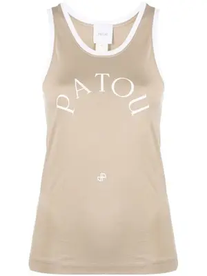 PATOU Logo-print Tank Top - Brown