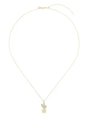 SYDNEY EVAN 14kt Yellow Diamond Cactus Charm Necklace
