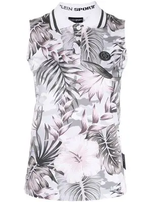 PLEIN SPORT Floral Polo Shirt - White