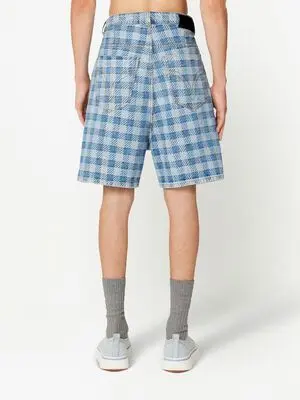 Ami Checkered Denim Shorts