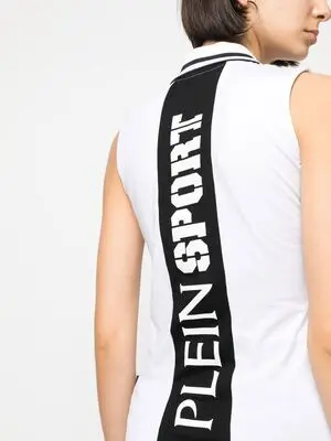 PLEIN SPORT Polo Collar Tank Top - White