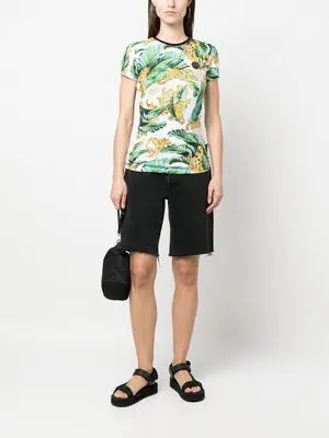 PLEIN SPORT Floral Logo-print T-shirt