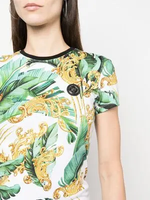 PLEIN SPORT Floral Logo-print T-shirt