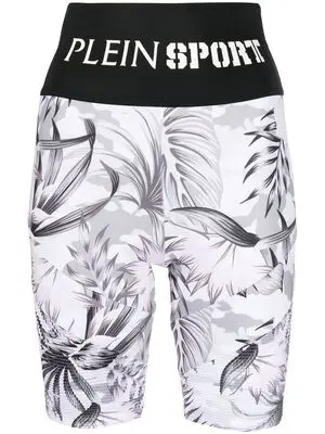 PLEIN SPORT Floral Print Shorts - White