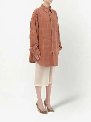 MAISON MARGIELA Checked Cotton Shirt - Orange