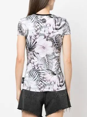 PLEIN SPORT Tiger-print Floral T-shirt - White