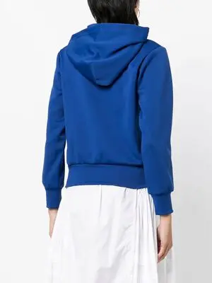 Play Comme Des Garcon Heart-patch Drawstring Hoodie - Blue
