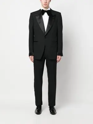 TOM FORD Peak-lapel Wool Suit - Black
