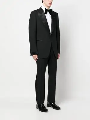TOM FORD Peak-lapel Wool Suit - Black