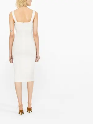 pinko open back sleeveless midi dress Sleeveless midi dress with pleats and gathering