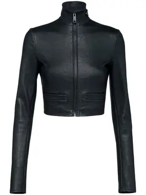 Prada Cropped Nappa Leather Jacket