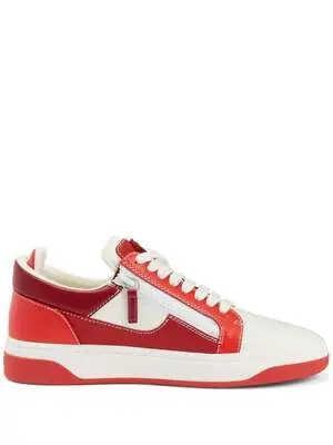 GIUSEPPE ZANOTTI Gz94 Leather Double-zip Low-top Sneakers