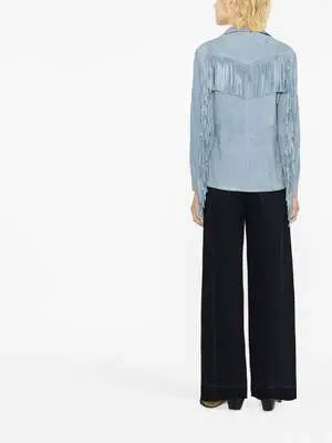 Maje Fringed Suede Single-breasted Jacket