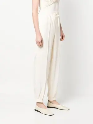 JIL SANDER Drawstring Tapered Trousers - Neutrals