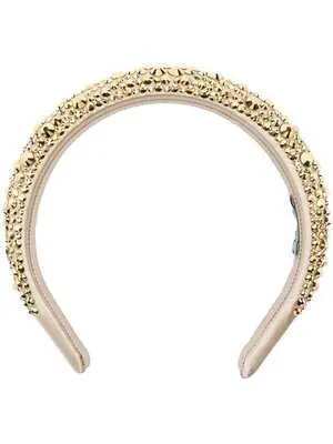 Prada Crystal-embellished Headband - Gold