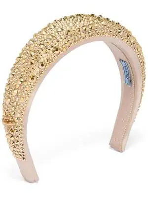 Prada Crystal-embellished Headband - Gold