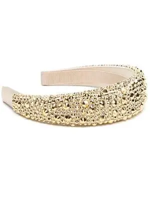 Prada Crystal-embellished Headband - Gold