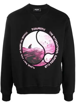 Dsquared2 Logo-print Cotton Sweatshirt - Black