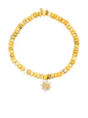 SYDNEY EVAN 14kt Yellow Gold Beaded Bracelet - Orange