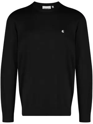 Carhartt Work In Progress Logo-embroidered Crew Neck Jumper - Black
