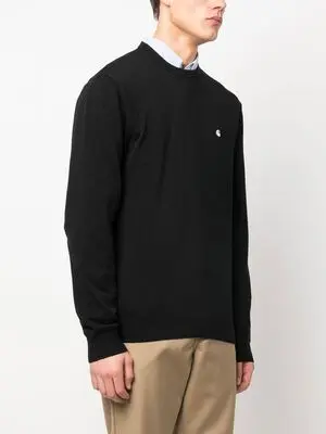 Carhartt Work In Progress Logo-embroidered Crew Neck Jumper - Black
