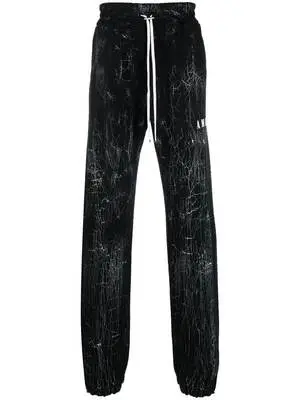 Amiri Cracked-dye Logo Track Pants