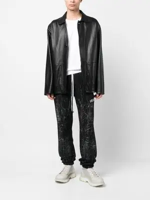 Amiri Cracked-dye Logo Track Pants
