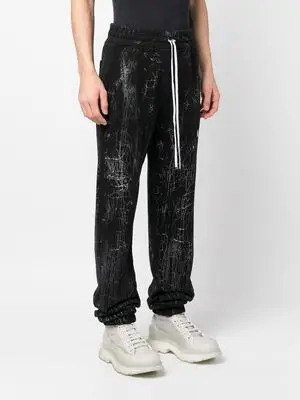 Amiri Cracked-dye Logo Track Pants