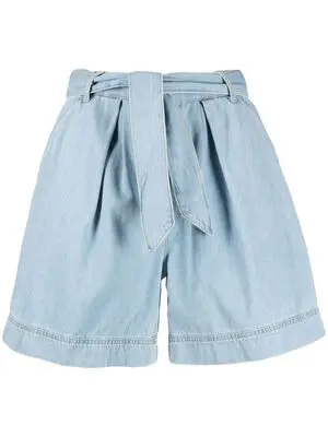Pinko Belted Denim Shorts