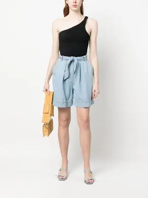 Pinko Belted Denim Shorts