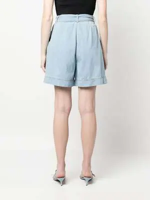 Pinko Belted Denim Shorts