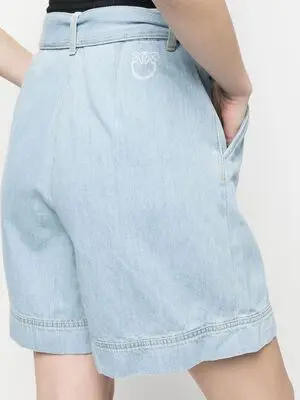 Pinko Belted Denim Shorts