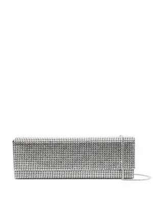 Amina Muaddi Paloma Crystal-embellished Clutch - Black