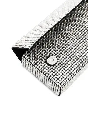 Amina Muaddi Paloma Crystal-embellished Clutch - Black