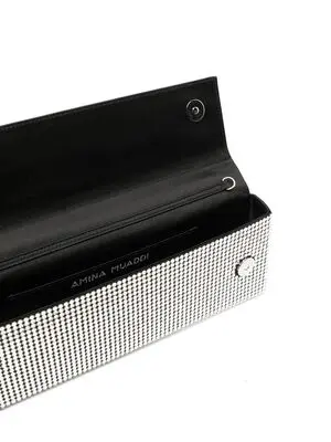 Amina Muaddi Paloma Crystal-embellished Clutch - Black