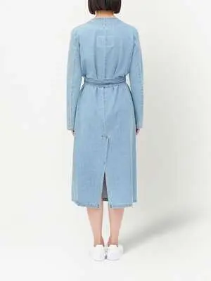 MAISON MARGIELA Collarless Wrap Trench Coat - Blue