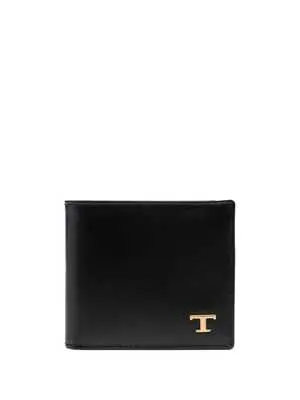 TOD'S Bi-fold Leather Wallet - Black