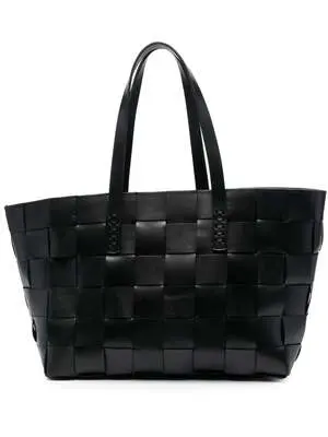 Dragon Diffusion Woven Leather Tote Bag - Black