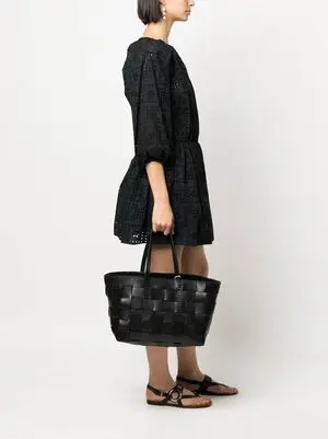 Dragon Diffusion Woven Leather Tote Bag - Black