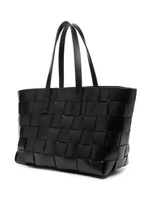 Dragon Diffusion Woven Leather Tote Bag - Black