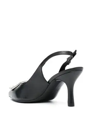 Philipp Plein Hexagonal-detail Leather Slingbacks