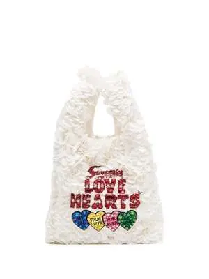 ANYA HINDMARCH Love Hearts Embroidered Tote Bag