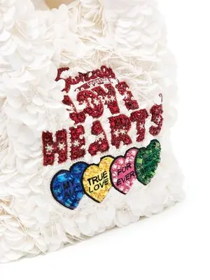 ANYA HINDMARCH Love Hearts Embroidered Tote Bag