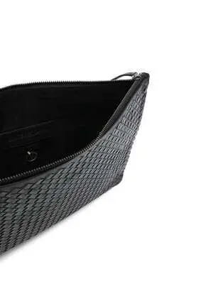 Dragon Diffusion Woven Leather Clutch Bag - Black