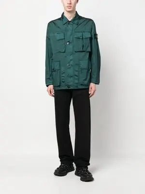 Stone Island Compass-patch Shirt Jacket - Green