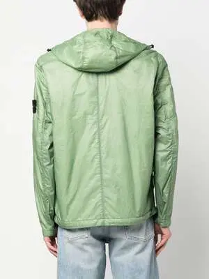 Stone Island Logo-patch Hooded Jacket - Green